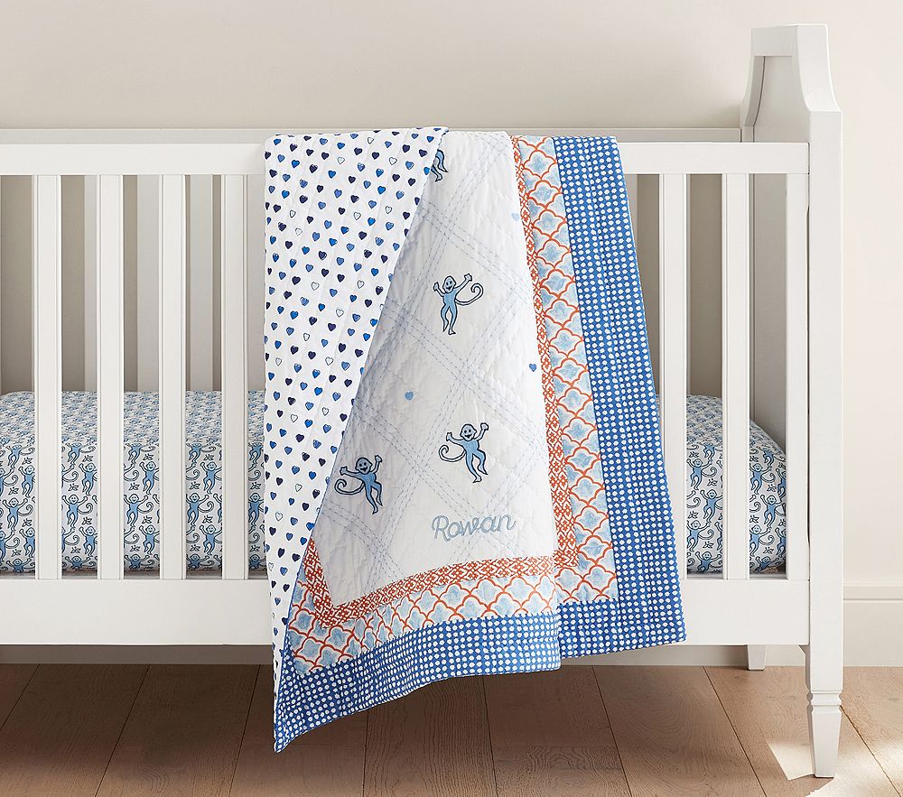Roller Rabbit Monkey Baby Quilt | Pottery Barn Kids