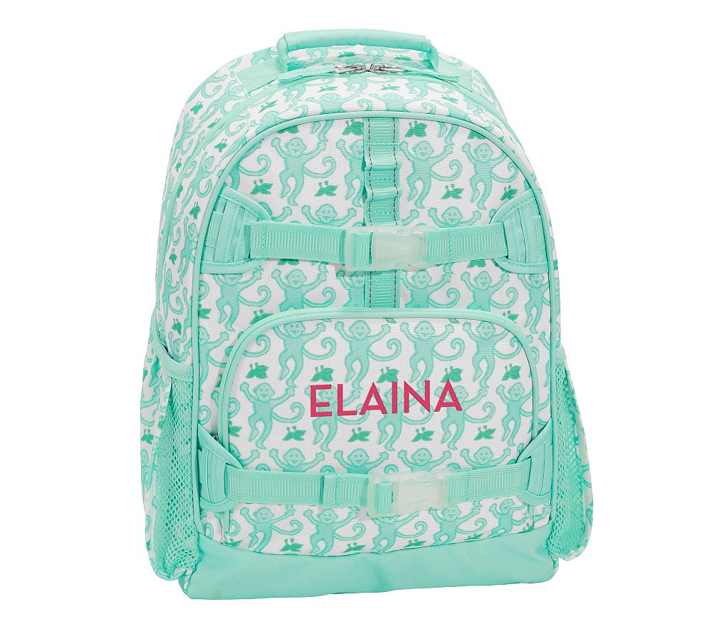 Mackenzie Roller Rabbit Aqua Monkey Backpacks | Pottery Barn Kids