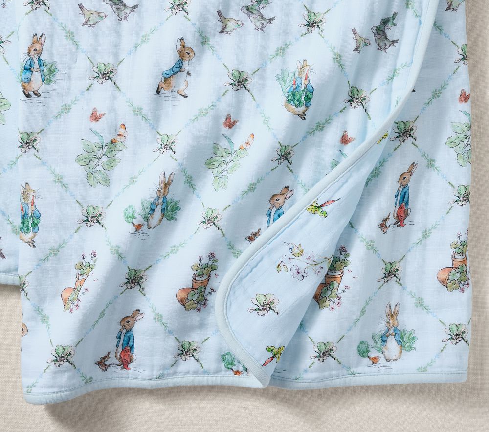 Peter Rabbit™ Oversized Organic Muslin Baby Blanket | Pottery Barn Kids