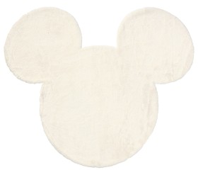 Disney Mickey Mouse Shaped Faux Fur Washable Rug | Pottery Barn Kids