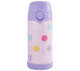 Mackenzie Pink Polka Dots Water Bottle | Pottery Barn Kids