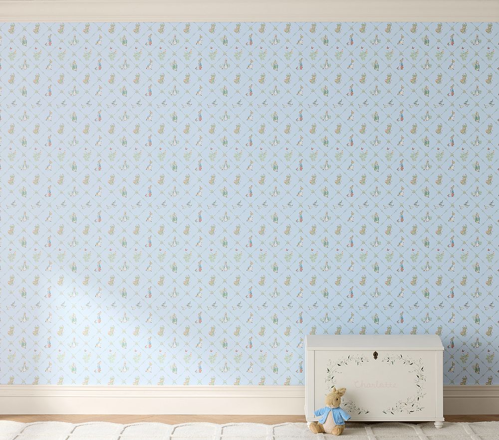 Peter Rabbit™ Blue Rabbit Wallpaper | Pottery Barn Kids