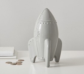 Ceramic Rocket Ship Bank | Pottery Barn Kids