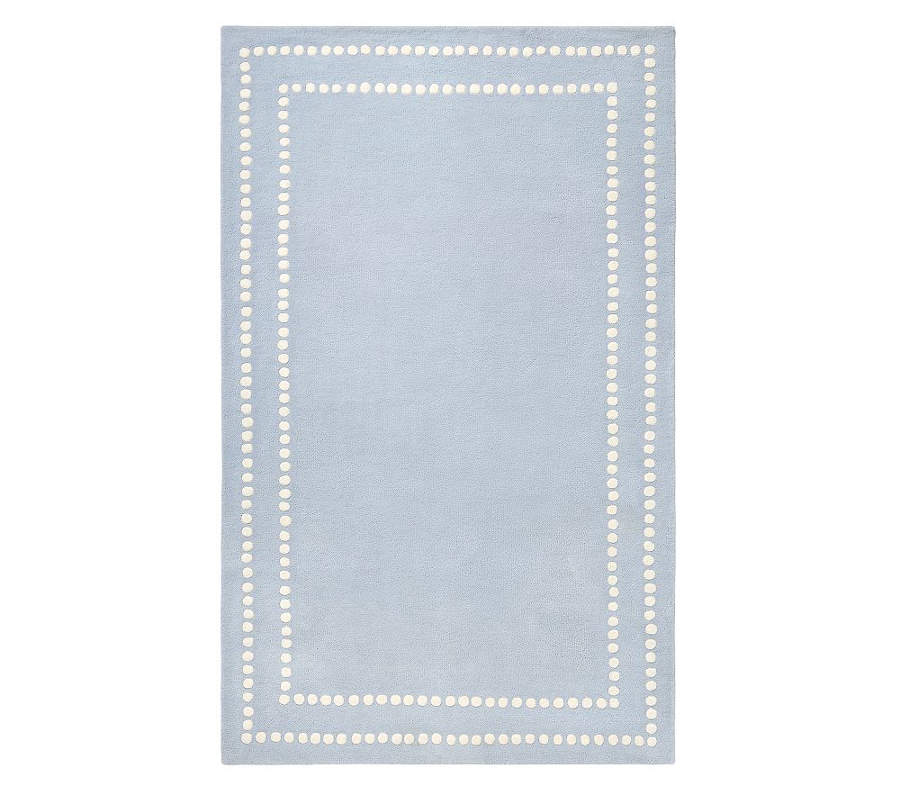 Girls Pearl Dot Border Rug | Solid Color Rug | Pottery Barn Kids