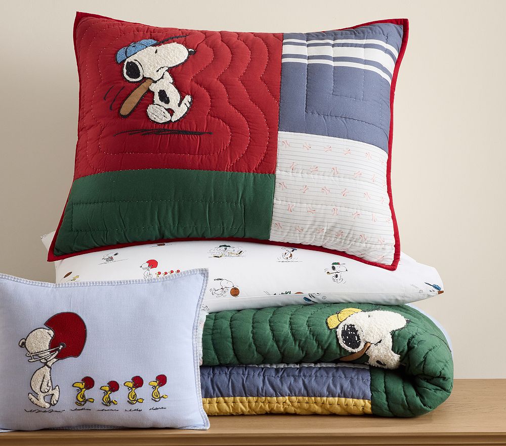 Peanuts® Snoopy® Sports Quilt Bedding Set | Pottery Barn Kids