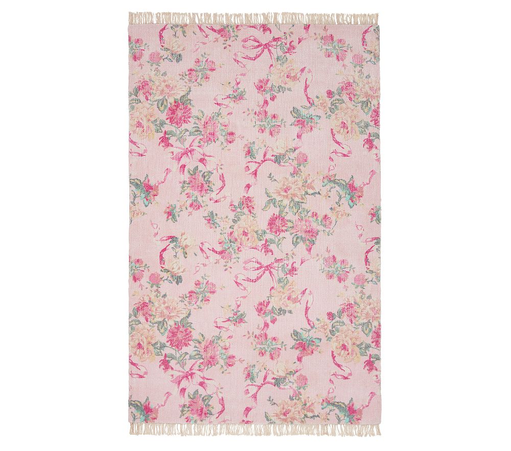 LoveShackFancy Cabbage Rose Wool-Blend Rug | Pottery Barn Kids