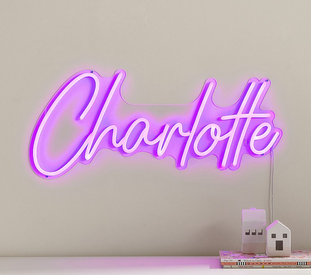 Brite Lite Personalized Name Theo LED Wall Light | Pottery Barn Kids