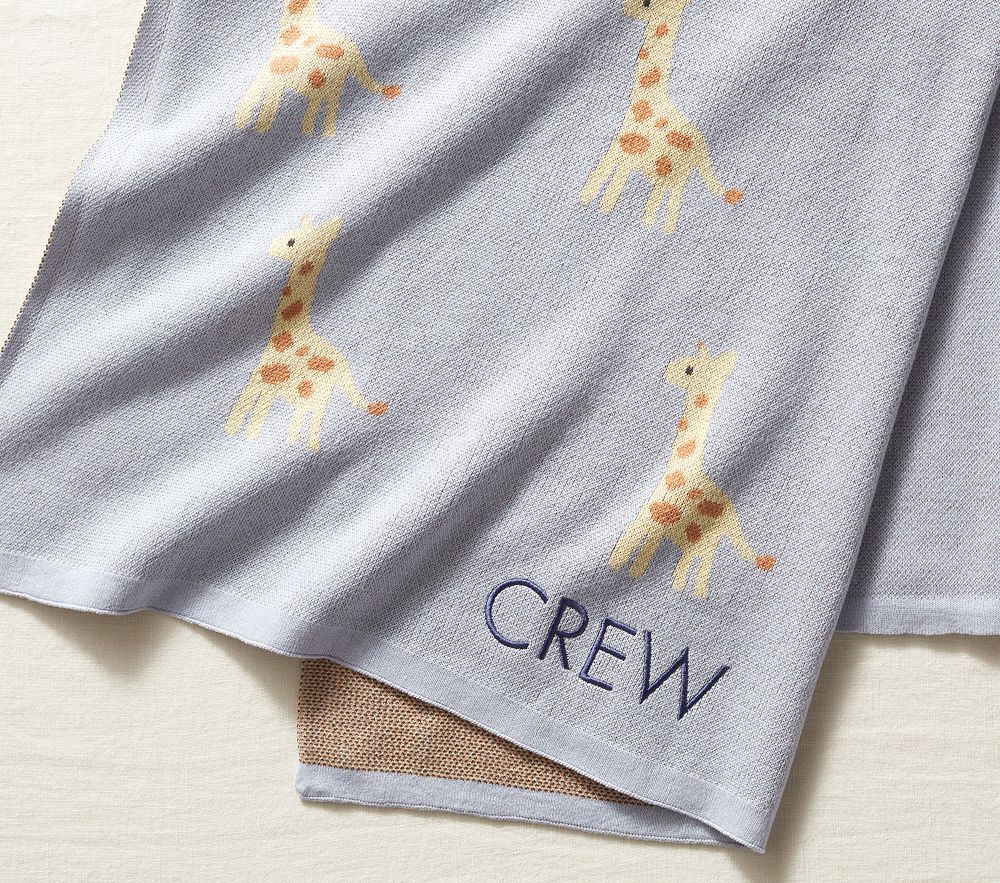 Giraffe Intarsia Baby Blanket | Pottery Barn Kids
