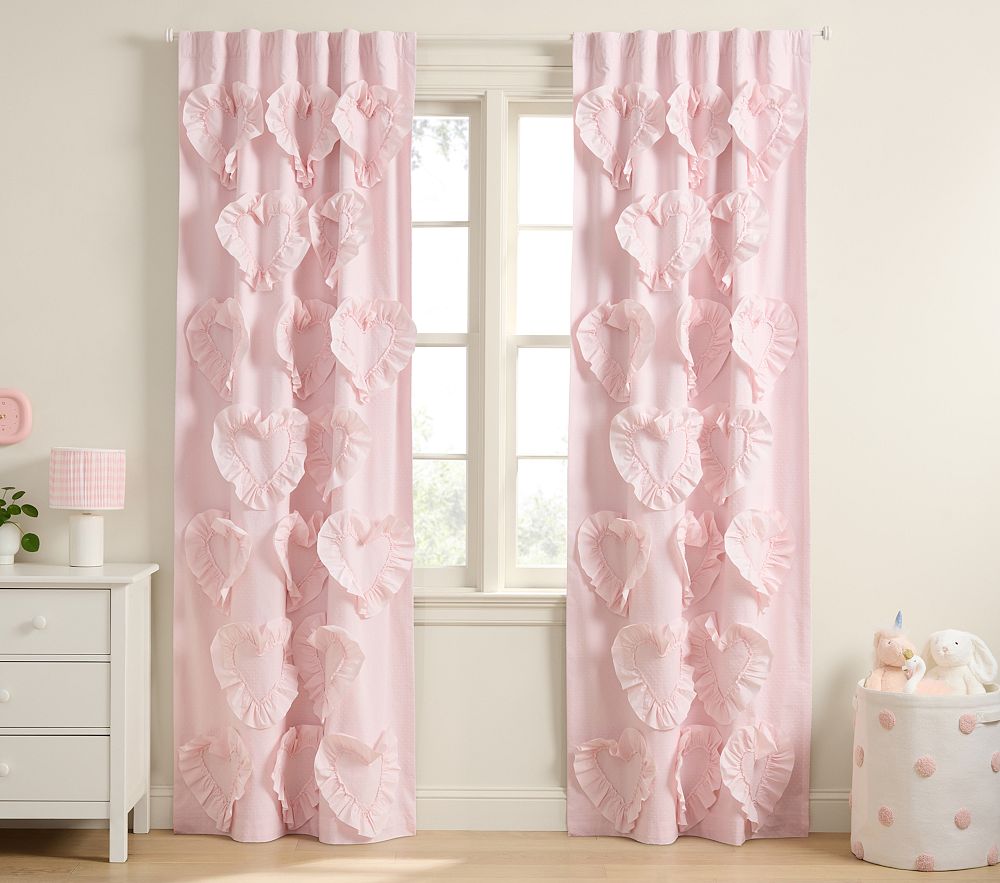 Heart Ruffle Blackout Panel | Pottery Barn Kids