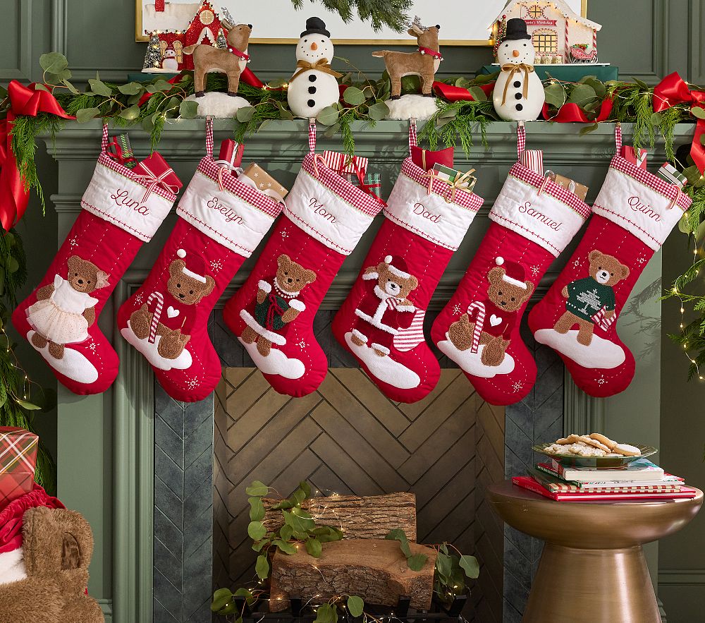 Bear Quilted Christmas Stocking Collection | Pottery Barn Kids