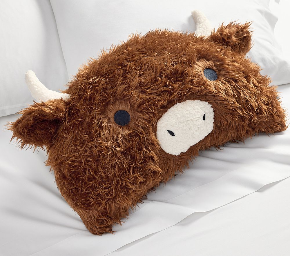 Cozy Highland Cow Critter Pillow | Pottery Barn Kids