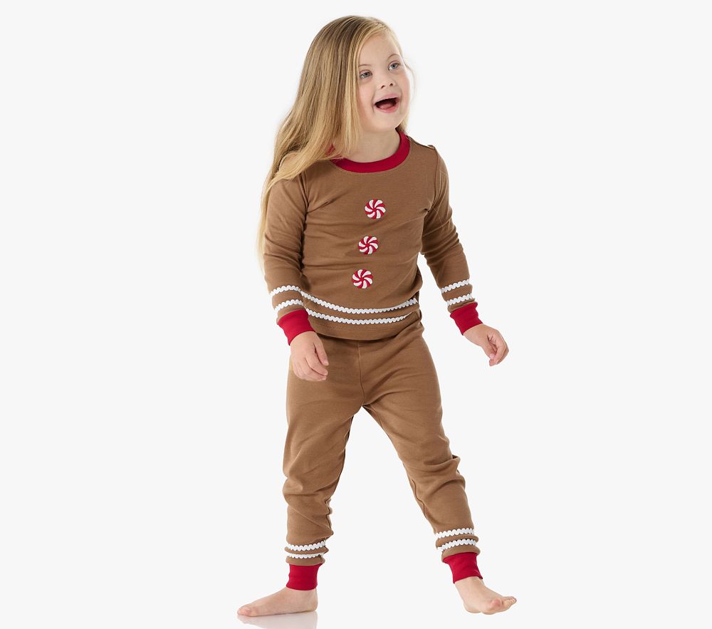Heirloom Gingerbread Organic Cotton Kid Pajama Set | Pottery Barn Kids