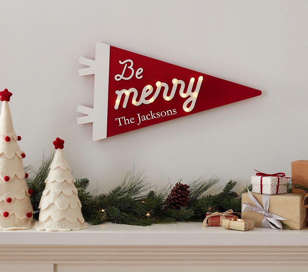 Light-Up Wooden Pennant Sign | Pottery Barn Kids