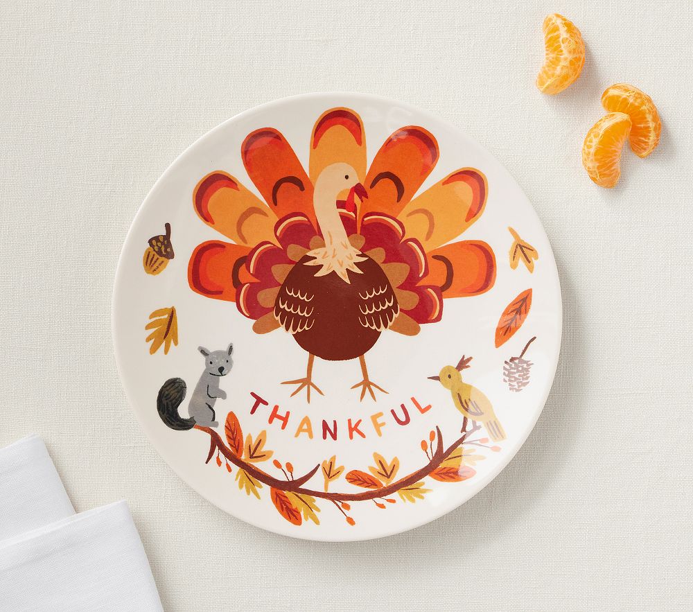 Open Box: Rifle Paper Co. Thanksgiving Plate, Turkey | Pottery Barn Kids
