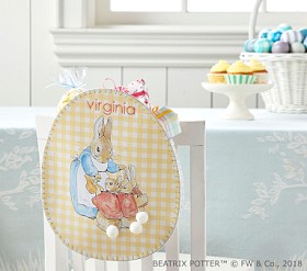 Beatrix Potter™ Gingham Egg Chairbacker | Easter Table Decor | Pottery ...