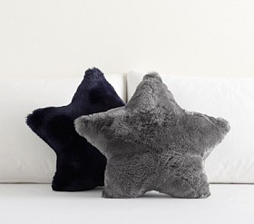 Fur Star Shaped Nursery Throw Pillow | Pottery Barn Kids