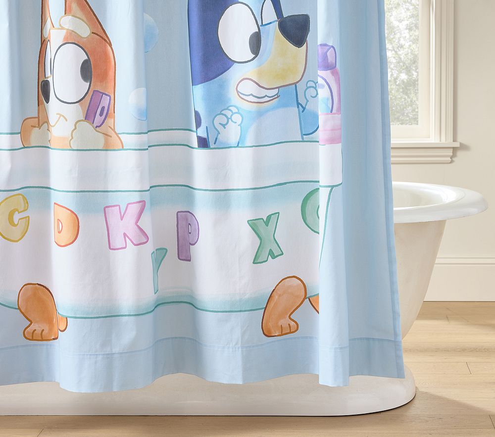 Bluey Shower Curtain for Kids' Bath | Pottery Barn Kids