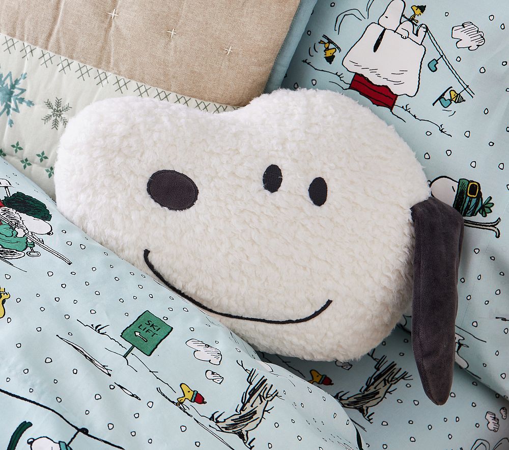 Peanuts® Snoopy® Sherpa Shaped Pillow | Pottery Barn Kids