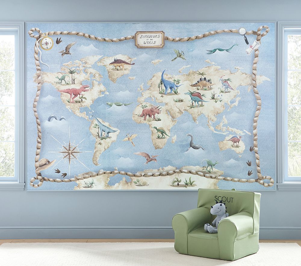 Dinosaur Map Mural | Pottery Barn Kids