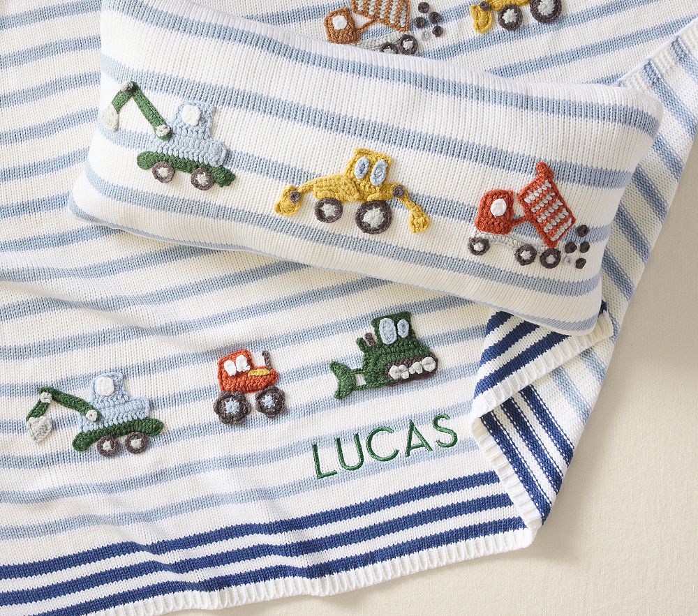 Construction Knit Pillow & Throw Set | Pottery Barn Kids
