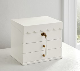 Open Box: Penny Jewelry Box, Large (8.75"W x 4.25"H) - White | Pottery ...