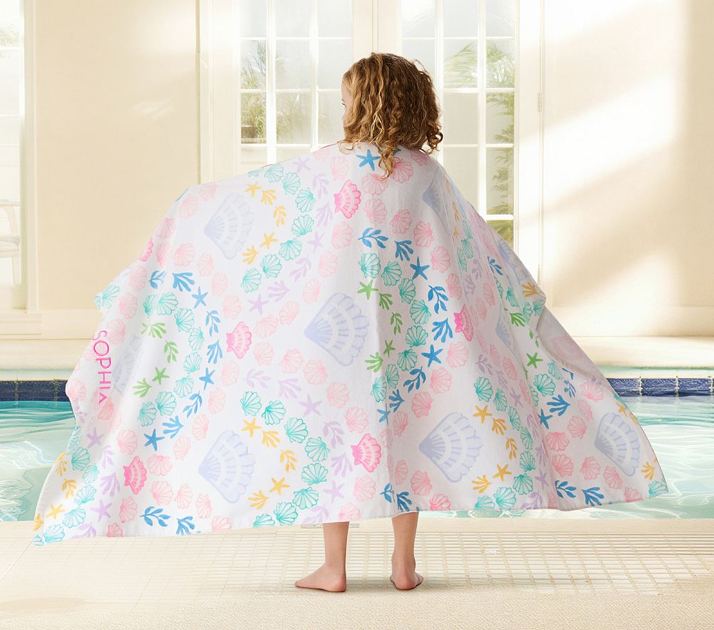 Seashell Scallop Kid Beach Towel UPF 50+ | Pottery Barn Kids