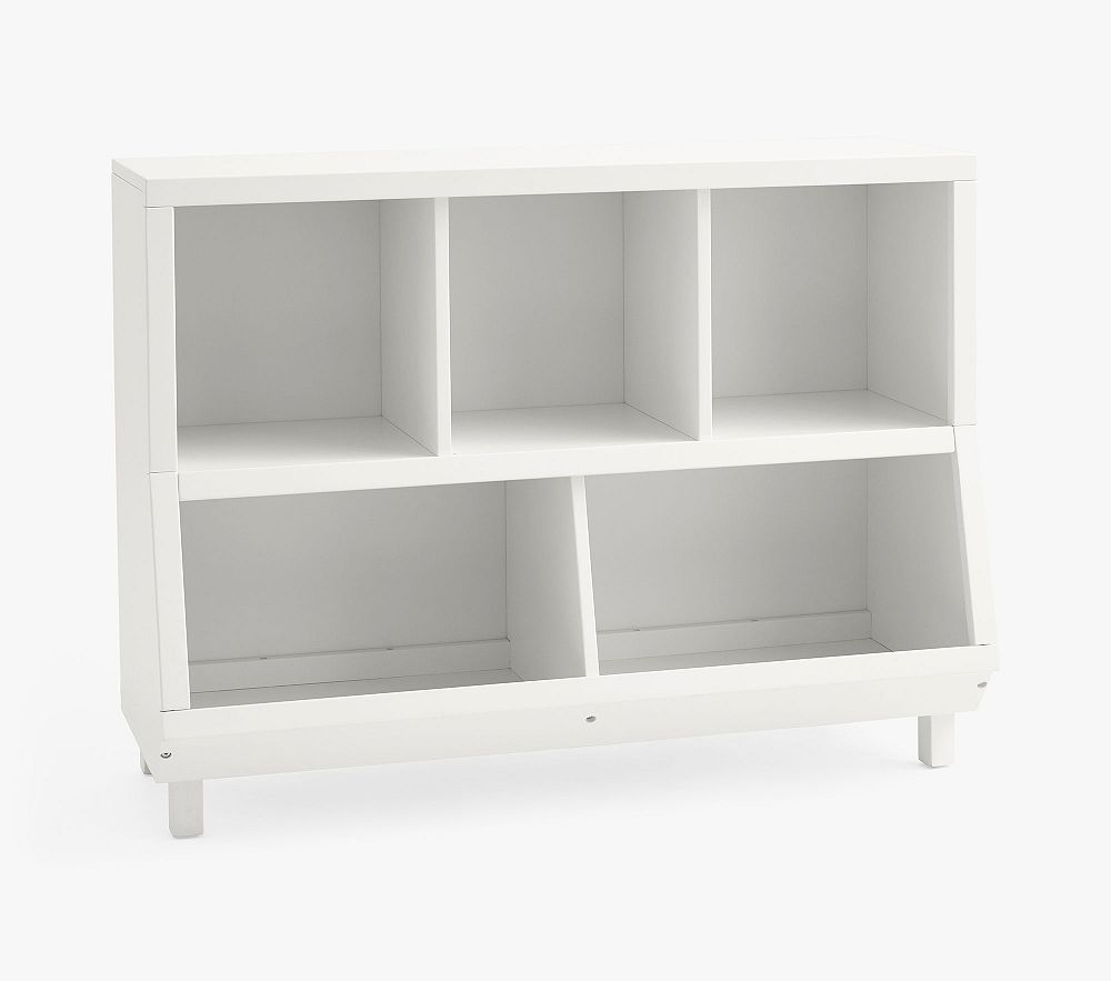 Open Box: Parker Market Bin Cubby (43") - Simply White | Pottery Barn Kids