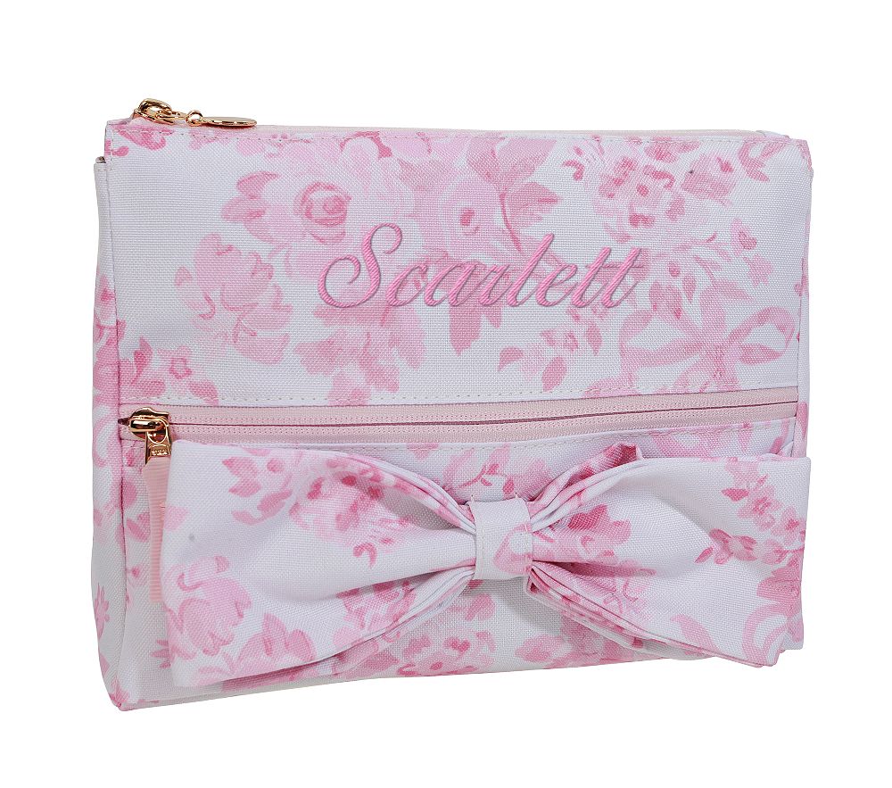 LoveShackFancy Pink Damask Floral Mackenzie Supplies Pouch | Pottery ...