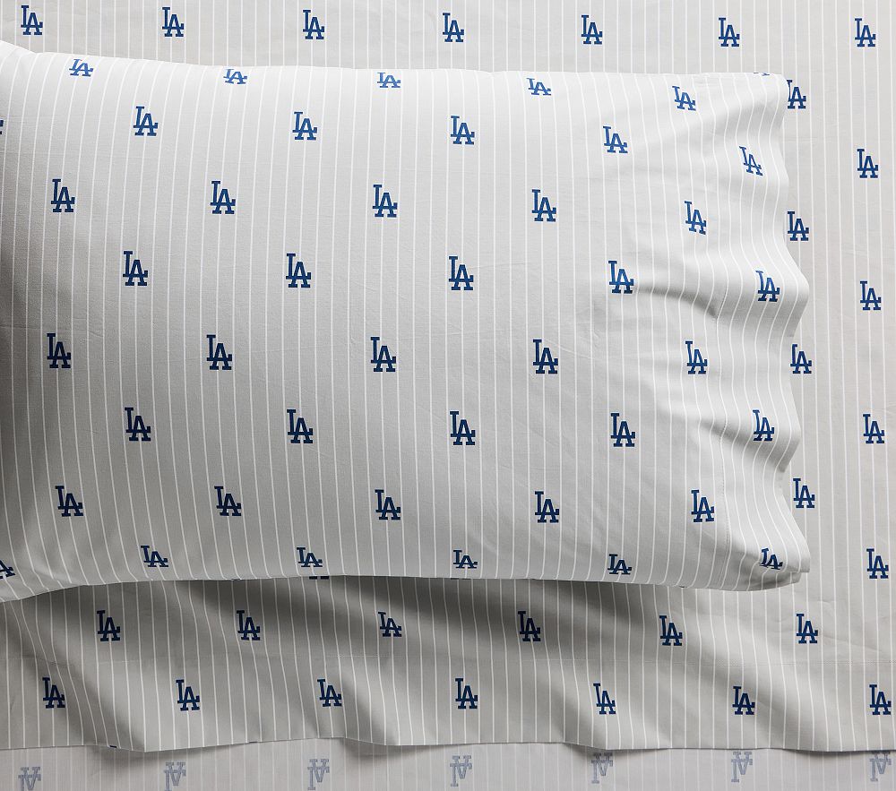 MLB™ Los Angeles Dodgers™ Stripe Organic Cotton Sheet Set | Pottery ...