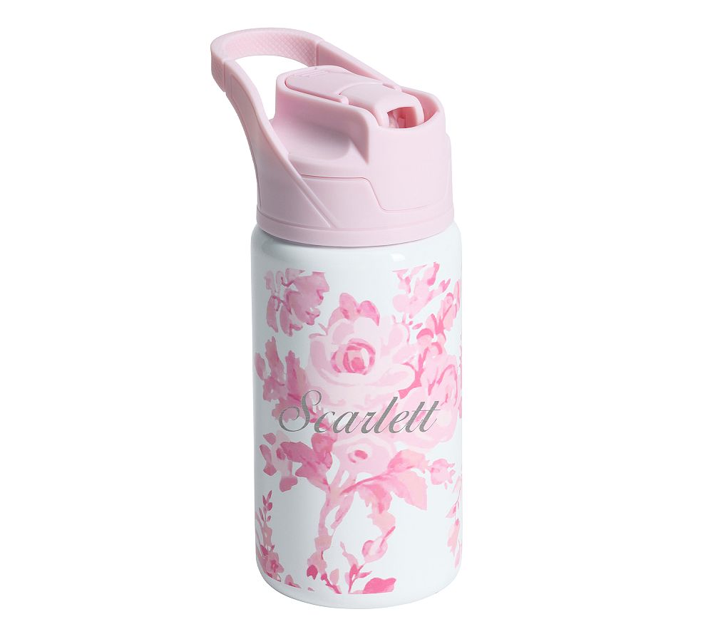 LoveShackFancy Pink Damask Floral Mackenzie Water Bottle | Pottery Barn ...