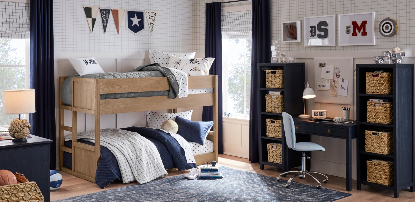 Pennant Blue Bedroom | Pottery Barn Kids
