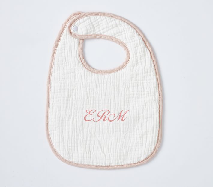 Organic Muslin Linen Trim Bib | Pottery Barn Kids