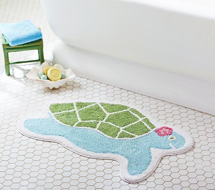 Turtle Shaped Kids Bath Mat | Pottery Barn Kids