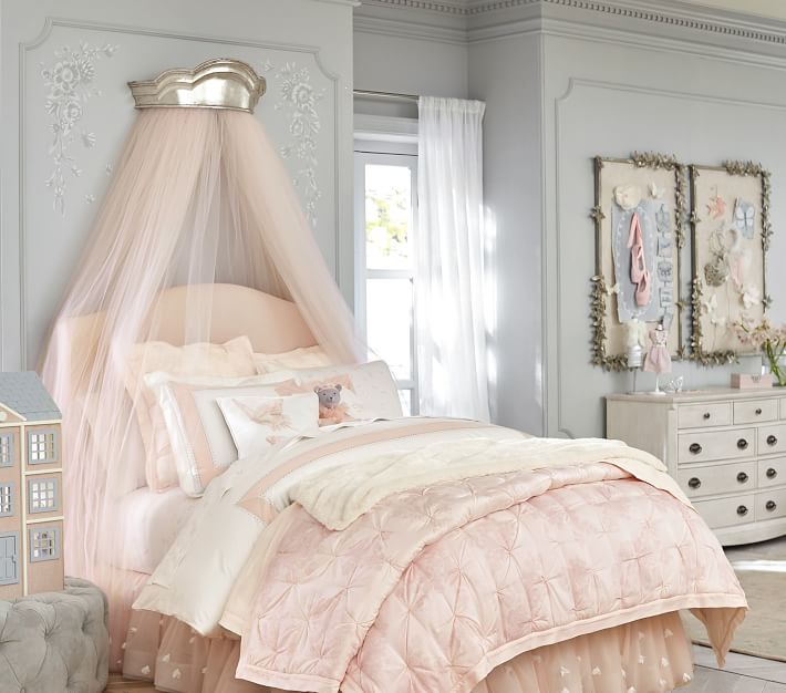 Monique Lhuillier Metallic Cornice Bed Canopy | Pottery Barn Kids