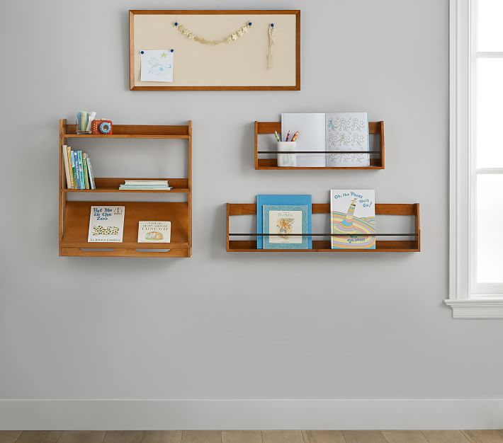 west elm x pbk Mid-Century Wall Shelf with Book Ledge | Pottery Barn Kids