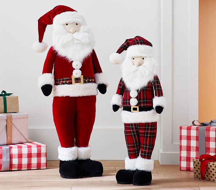 Standing Velvet Santa | Christmas Decorations | Pottery Barn Kids
