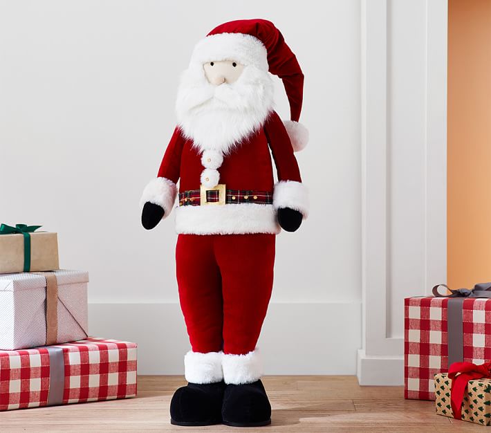 Standing Velvet Santa | Christmas Decorations | Pottery Barn Kids