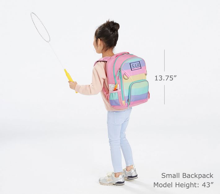Fairfax Gray & Bright Rainbow Stripe Kids Backpack | Pottery Barn Kids
