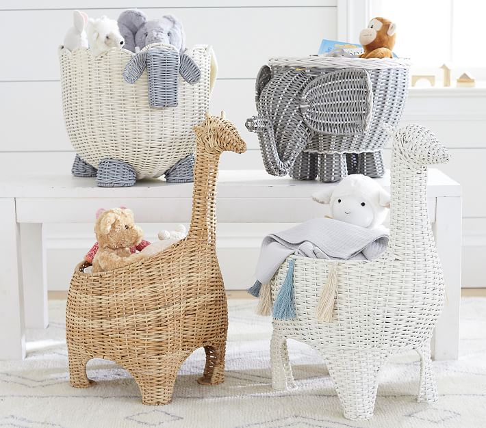 Giraffe Shaped Wicker Basket | Nursery Storage | Pottery Barn Kids