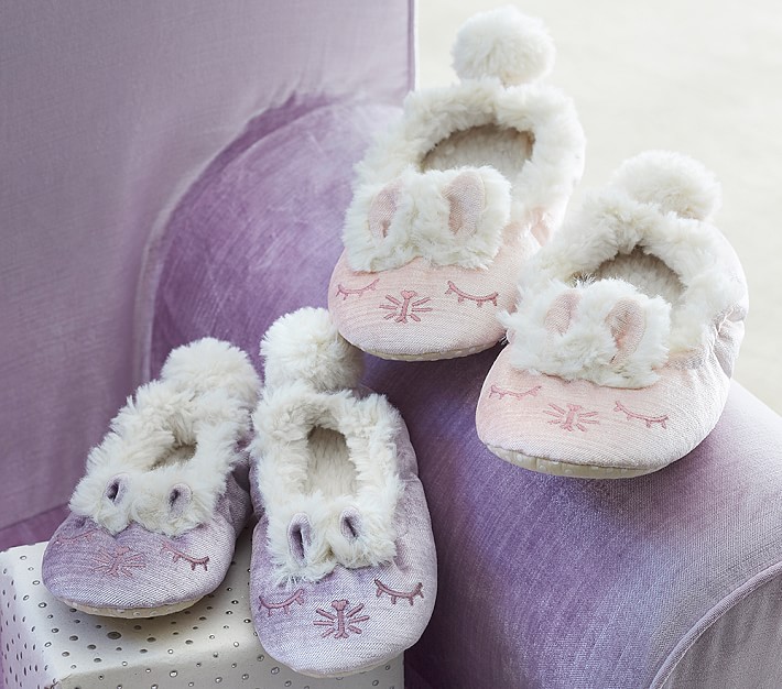 Velvet Critter Kids Slippers | Pottery Barn Kids