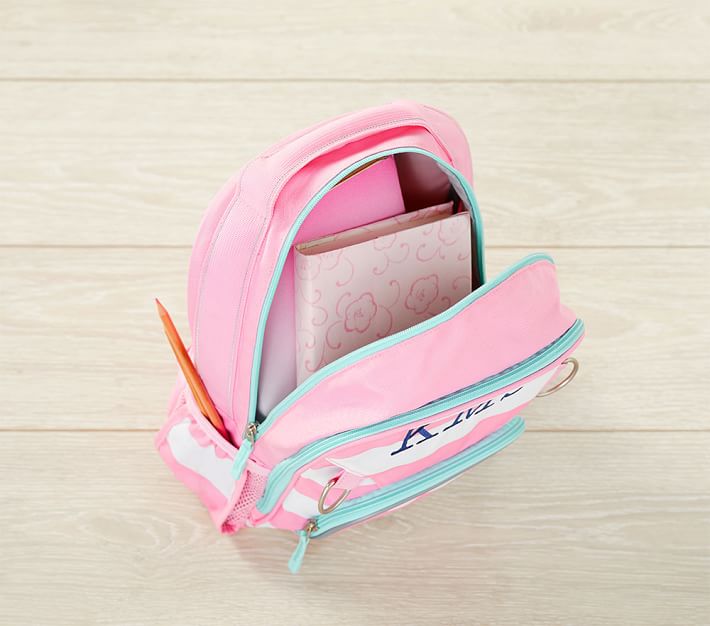 Fairfax Gray & Bright Rainbow Stripe Kids Backpack | Pottery Barn Kids