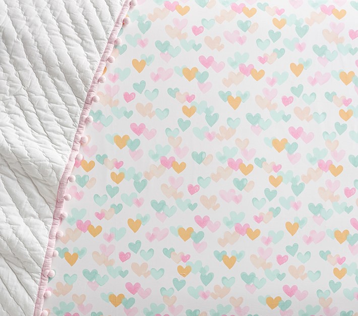 Retro Heart Girl Crib Sheets | Pottery Barn Kids