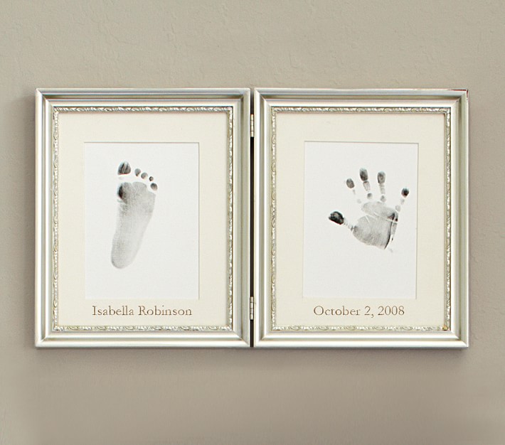 Silver Leaf Handprint & Footprint Frame | Baby Keepsake | Pottery Barn Kids