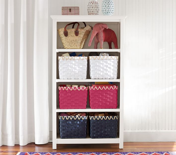 White & Espresso Emory Basket | Kids Storage | Pottery Barn Kids