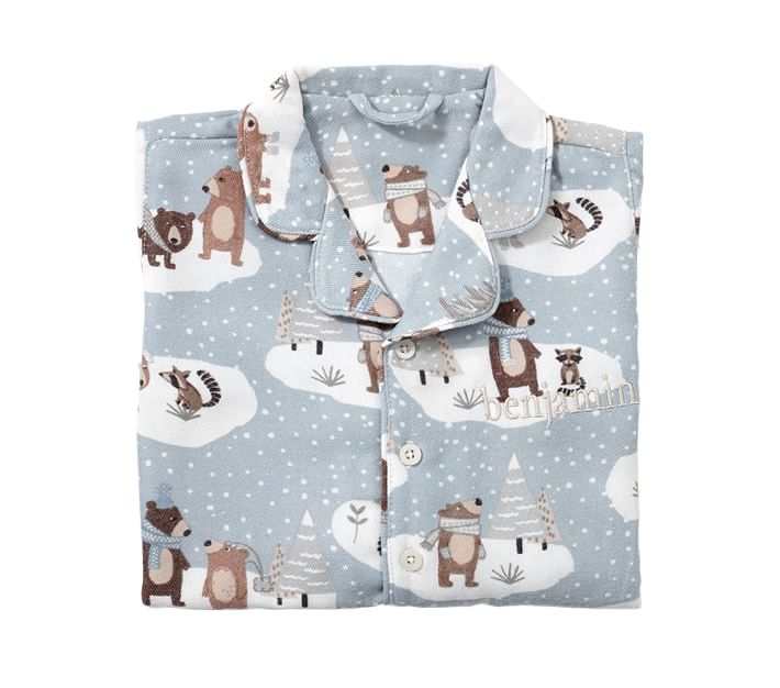 Winter Bear Kids Flannel Pajama | Pottery Barn Kids