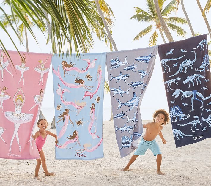 Isabelle Mermaid Kids Beach Towel | Pottery Barn Kids