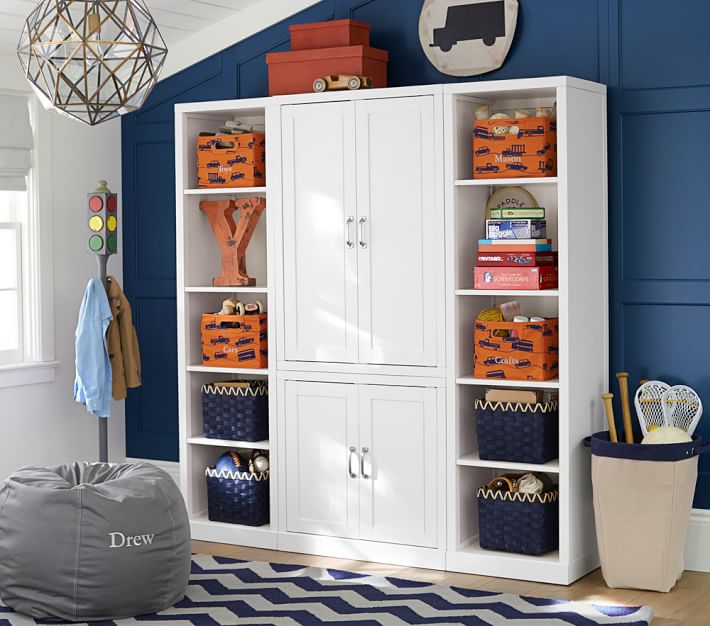 Navy & Pink Emory Basket | Kids Storage | Pottery Barn Kids
