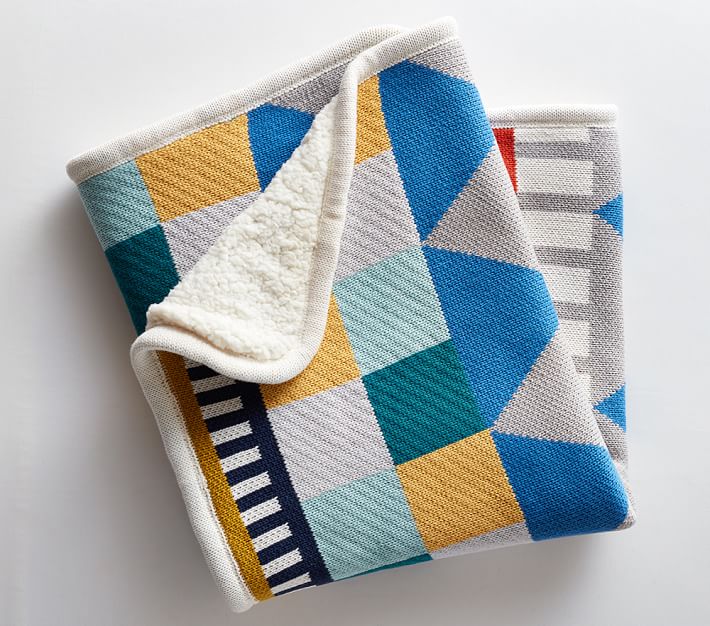 west elm x pbk Knit Cotton Geometric Modern Baby Blanket | Pottery Barn ...