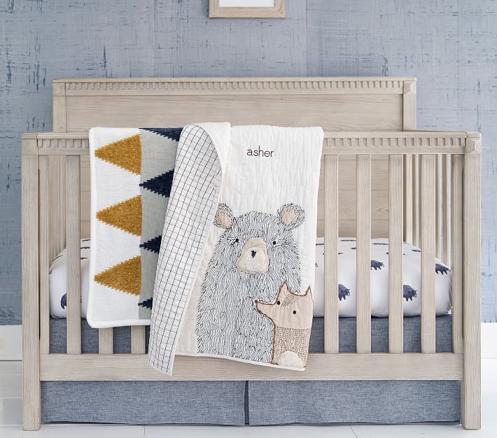 Organic Asher Bear Crib Sheets | Pottery Barn Kids