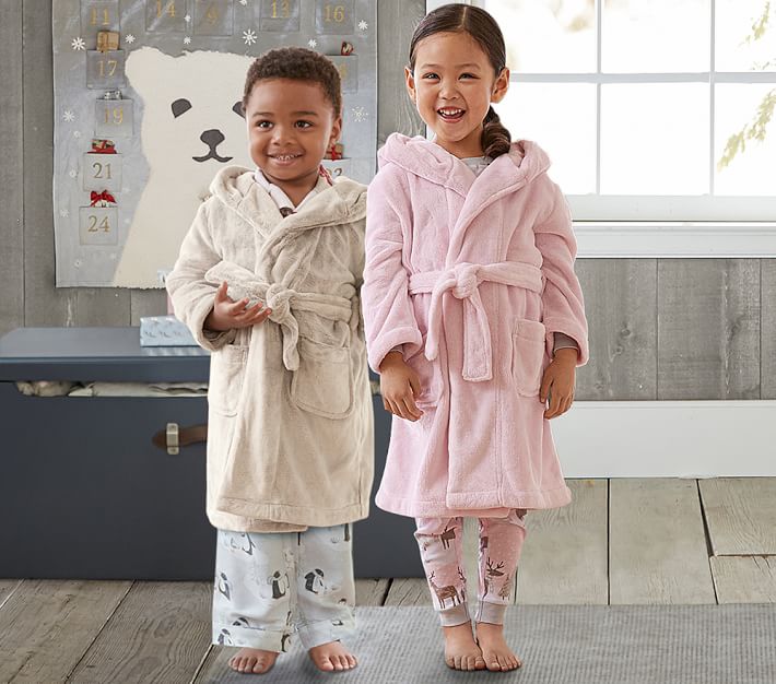 Solid Plush Kids Bathrobes | Pottery Barn Kids